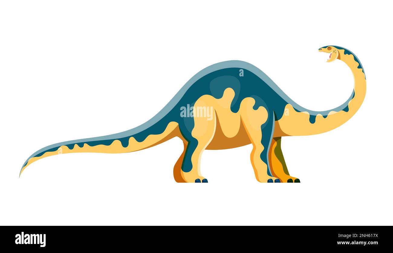 Cartoon Melanorosaurus dinosaur character. Paleontology ancient lizard ...