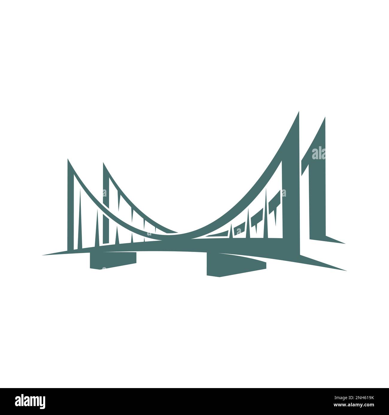 Bridge icon. City architecture, business company emblem, connection or ...