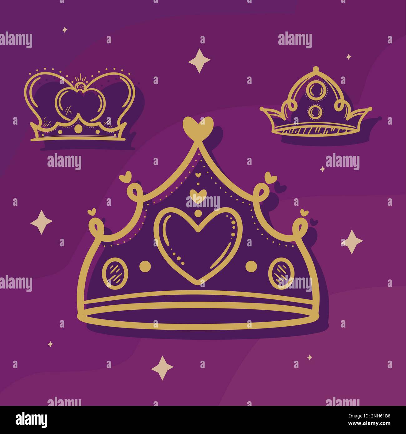 Golden three crowns Stock Vector Images - Alamy