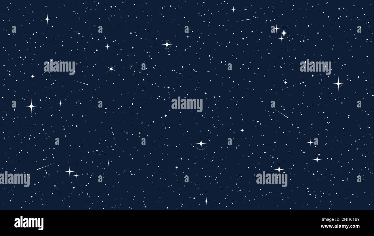 Starry night sky space seamless pattern. Galaxy shiny stars background ...