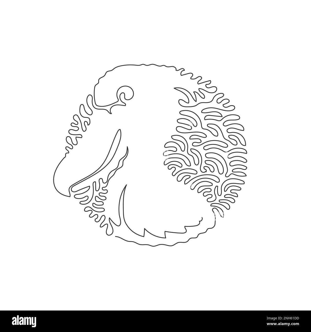 Single one line drawing of cute shoebill abstract art. Continuous line ...