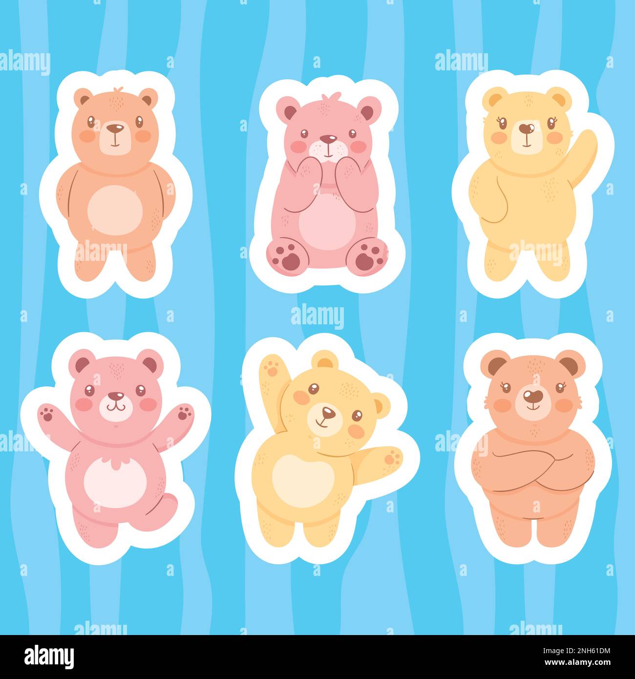 Group of pink teddies Stock Vector Images - Alamy