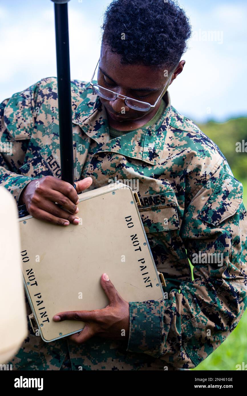 U.S. Marine Corps Lance Cpl. Enrique Fletcher, an air traffic control ...