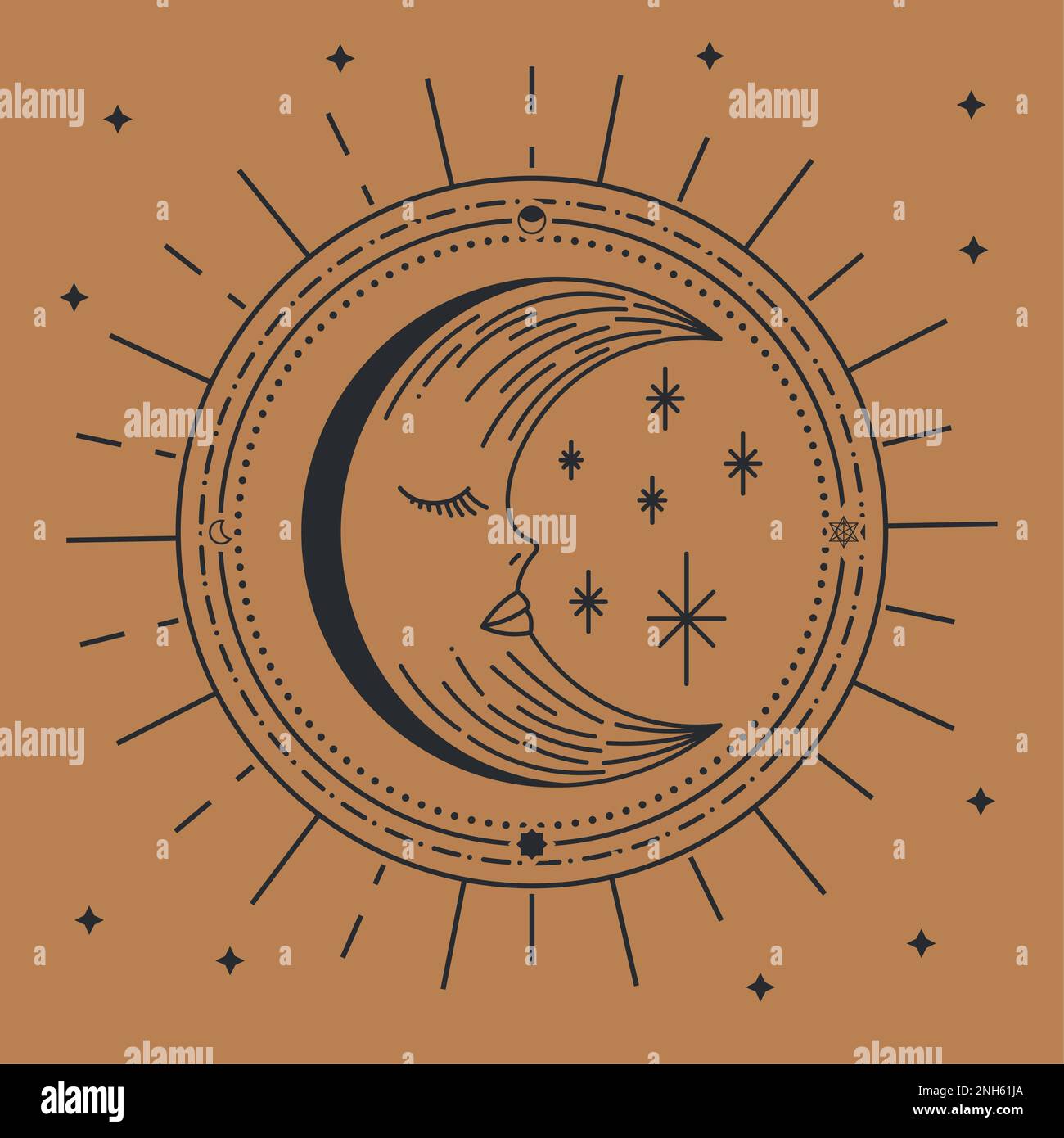 crescent moon alchemy sketch icon Stock Vector Image & Art - Alamy