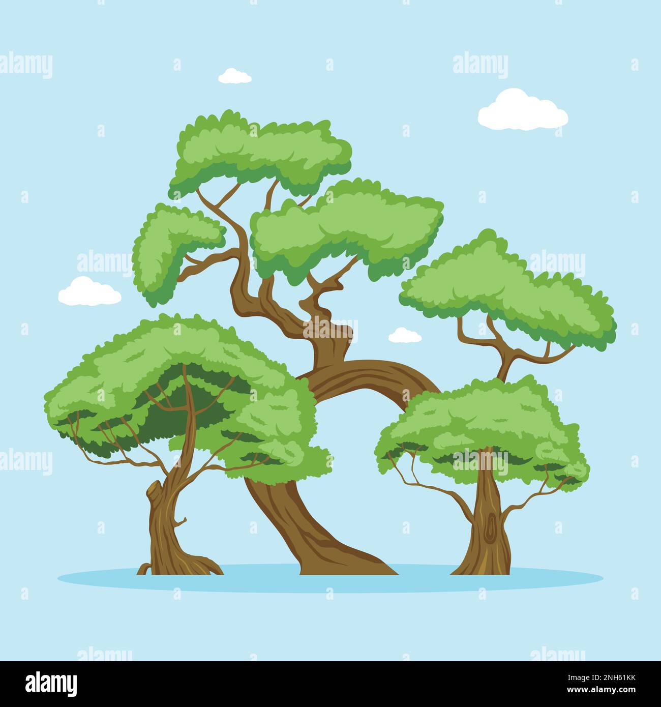 three trees plants nature scene Stock Vector Image & Art - Alamy