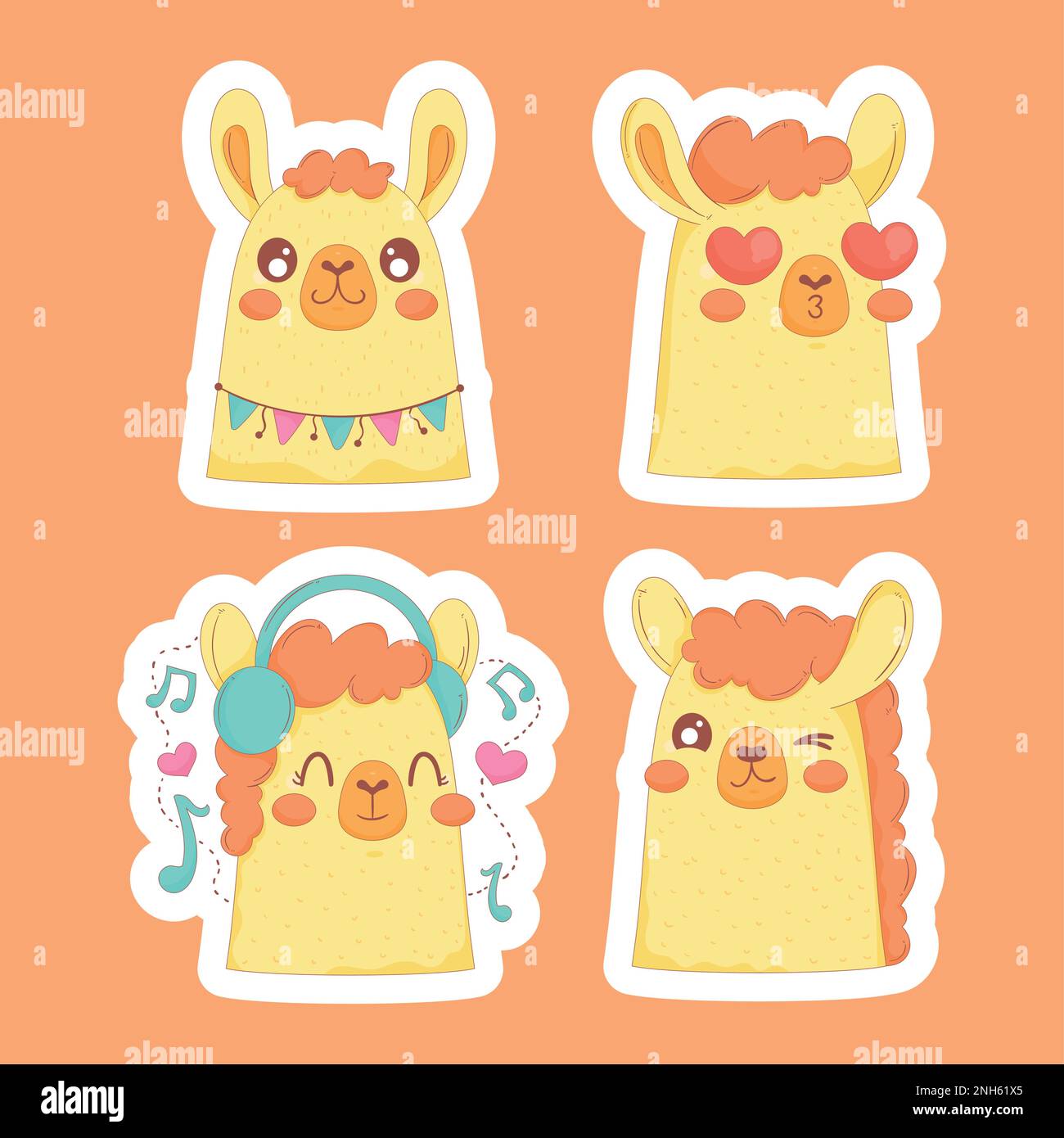 four llamas perubian animals characters Stock Vector Image & Art - Alamy