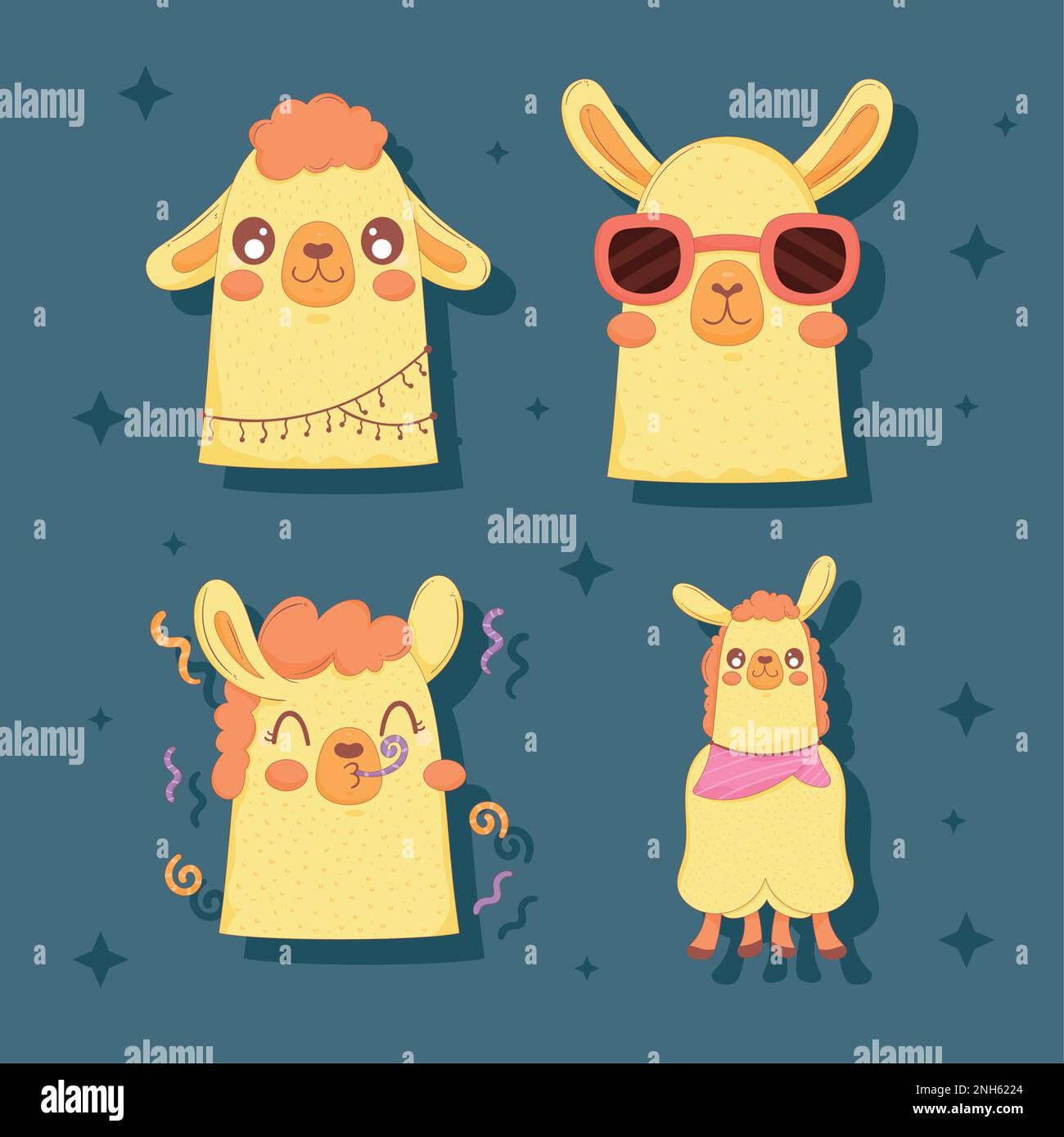 Group of four llamas hi-res stock photography and images - Alamy
