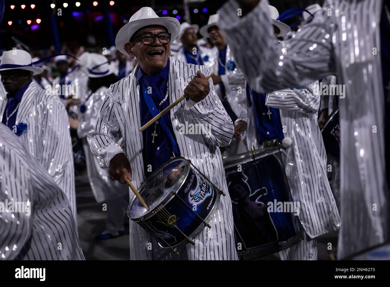 A performer from the Portela samba school parades during Carnival ...