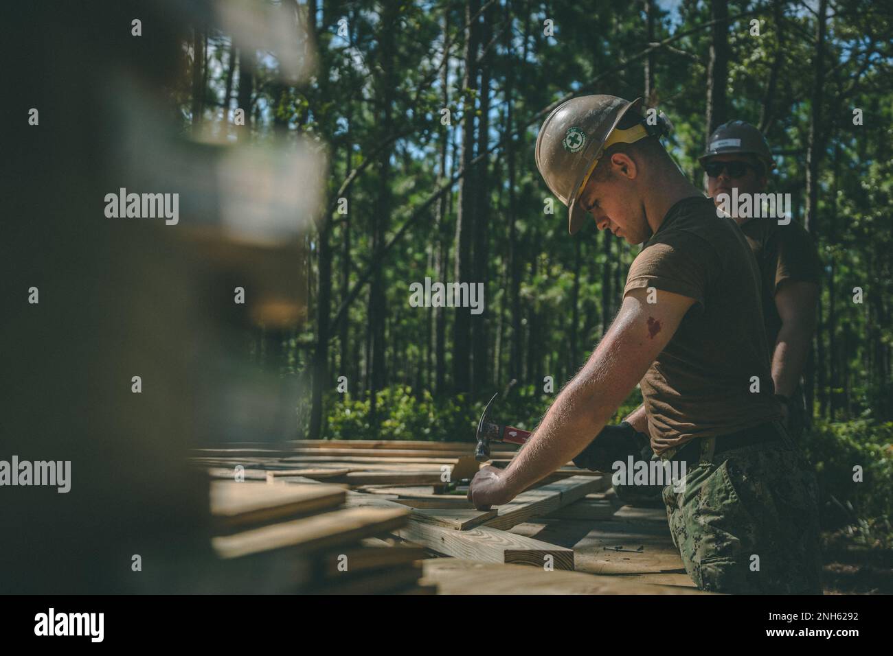 U.S. Navy Constructionman Builder Striker Zachary Anderson, with Naval ...