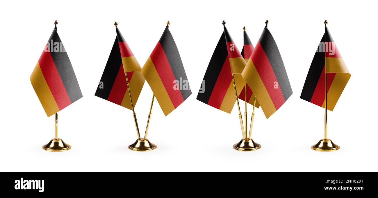 Small national flags of the Germany on a white background Stock Photo ...