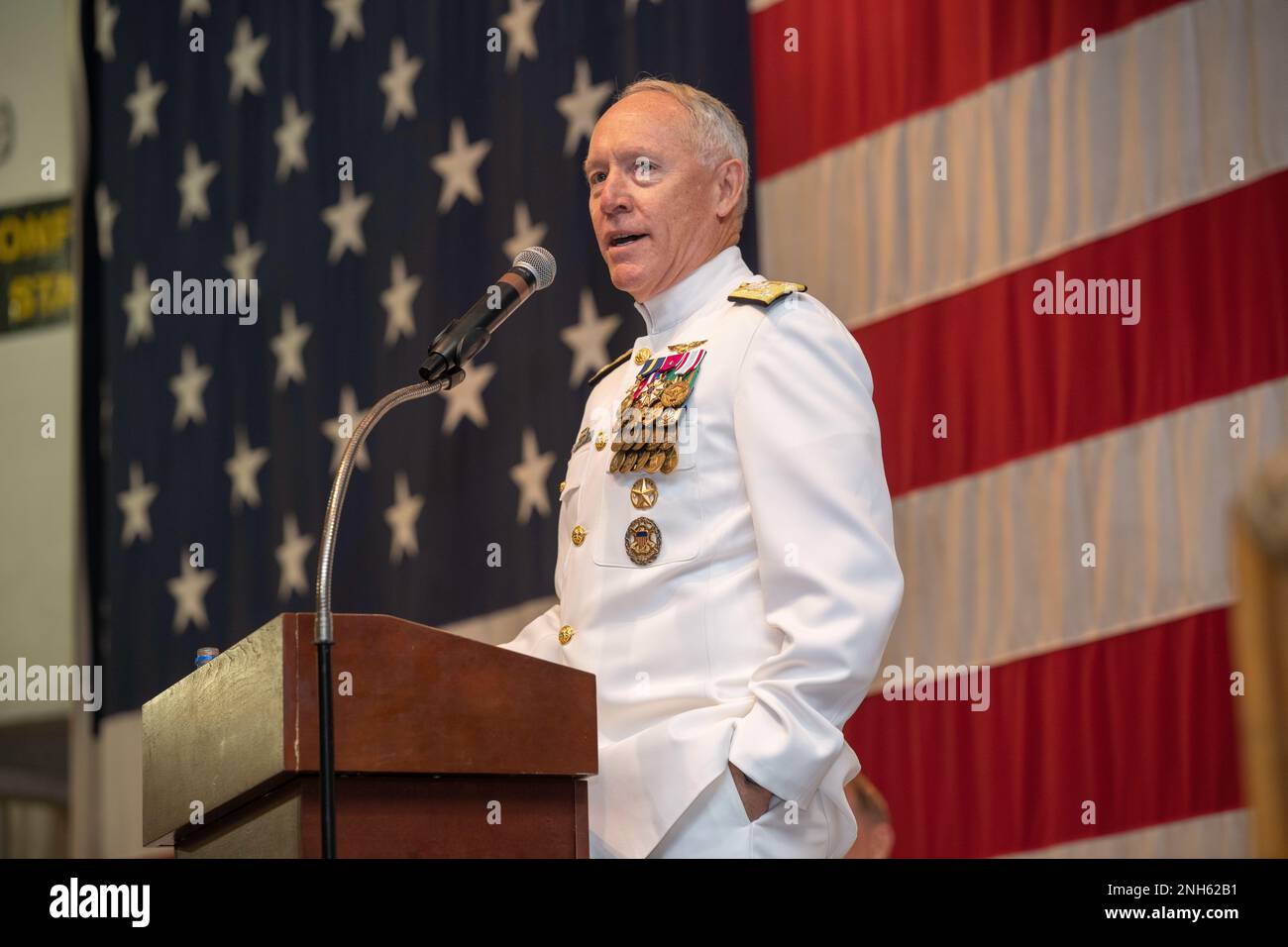 Commander, Naval Air Forces Vice Adm. Kenneth Whitesell addresses ...