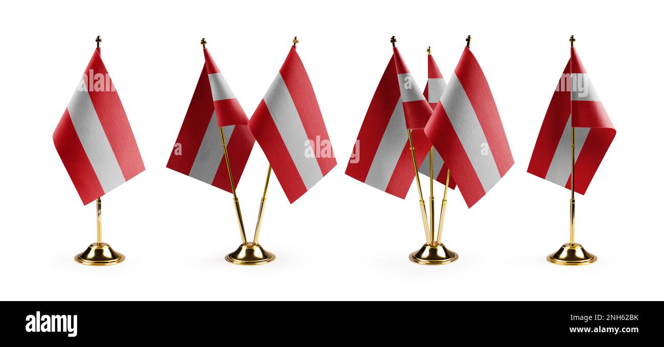 Small national flags of the Austria on a white background Stock Photo ...