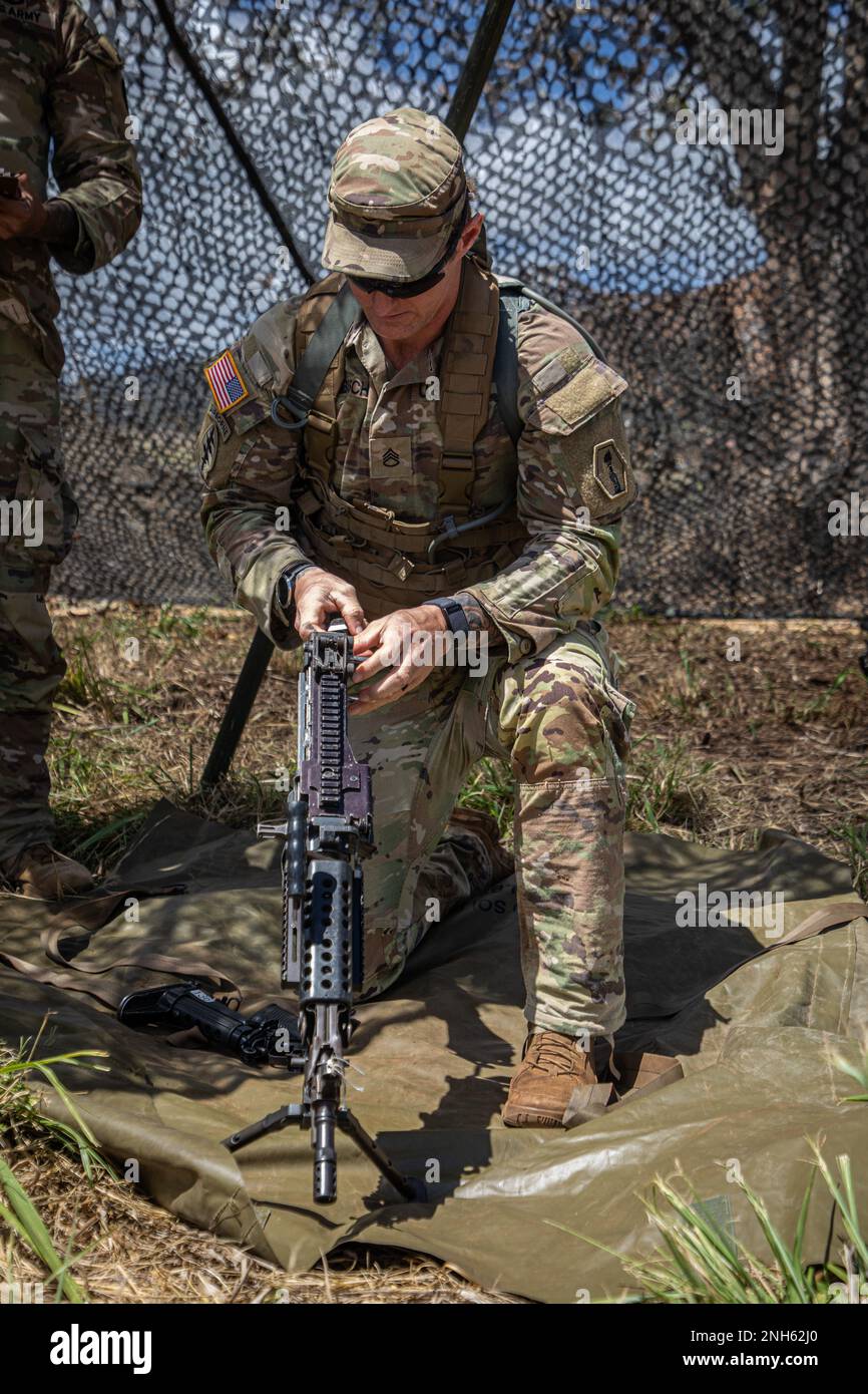 Staff Sgt. Jeremy Dornbusch, an infantryman assigned to 9th Mission Support Command, assembles ...