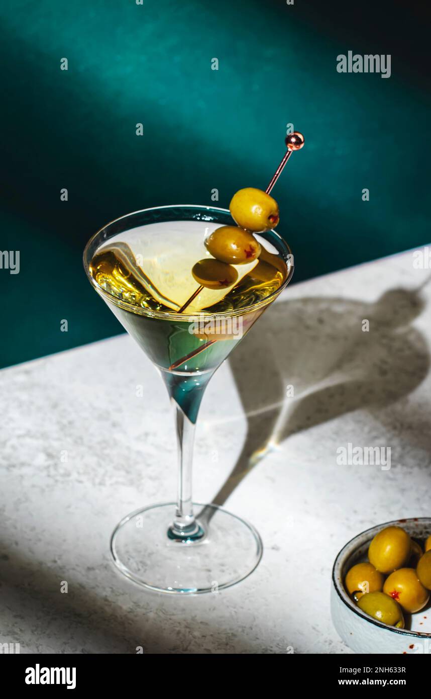 Vodka martini, classic alcoholic cocktail drink with vodka and vermouth ...