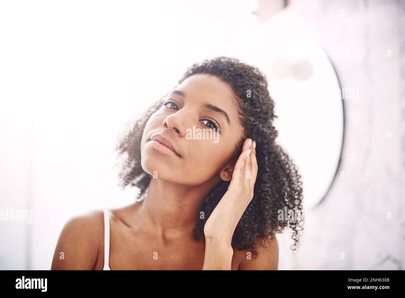 Im happy and in love with the way I look. an attractive young woman ...