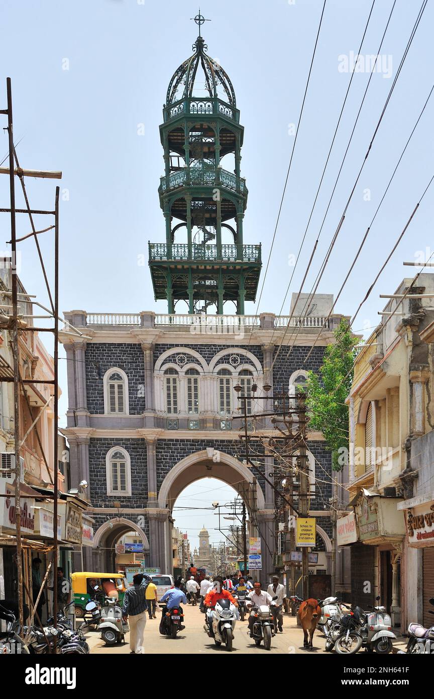 City entrance gate known as Green Tower at Morbi state Gujarat India ...