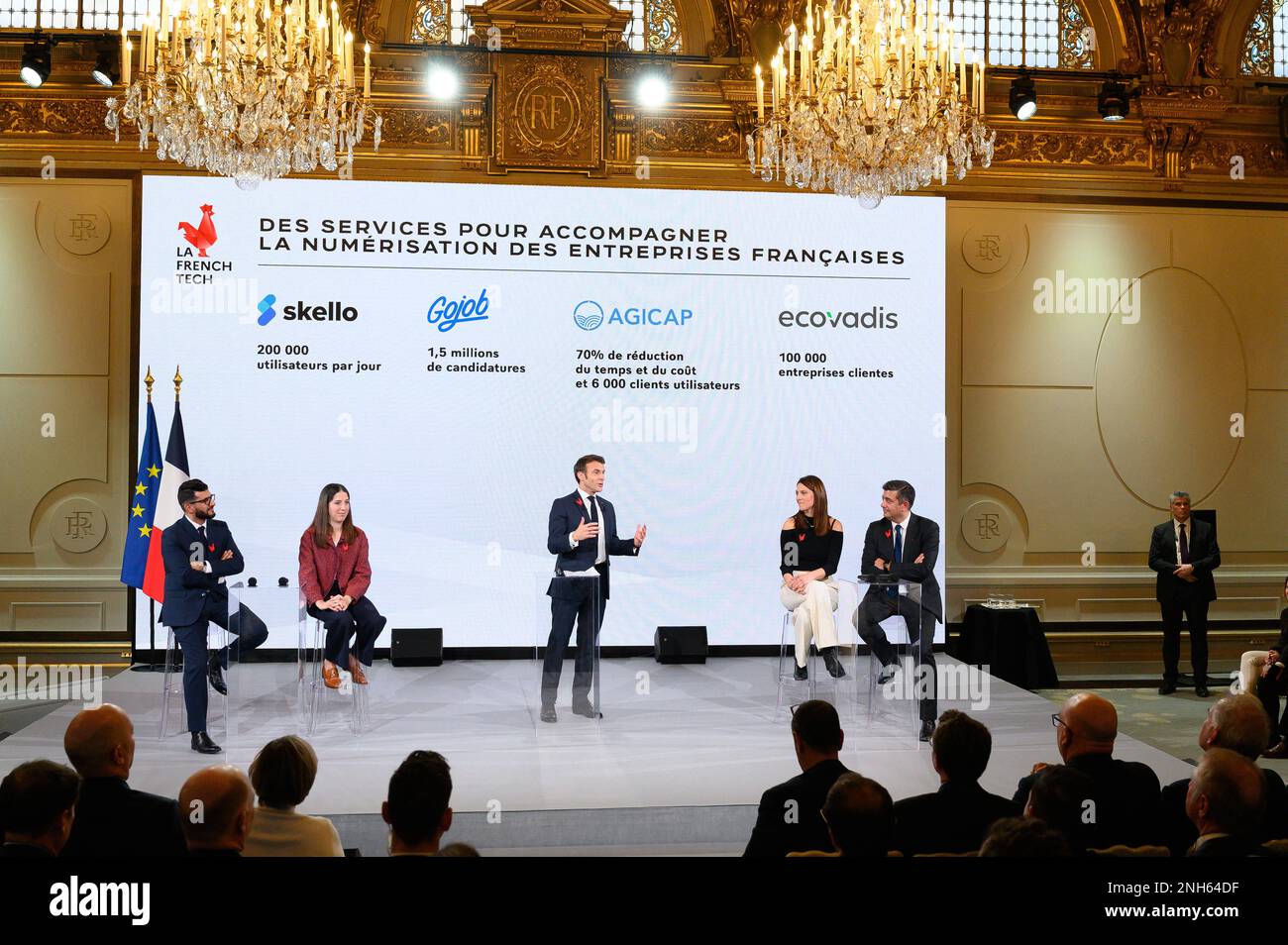 Nordine El Ouachimi, Elenore Crespo, Emmanuel Macron, Barbara Belvisi ...