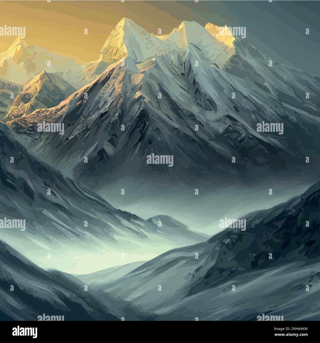 Himalayas panoramic Stock Vector Images - Alamy