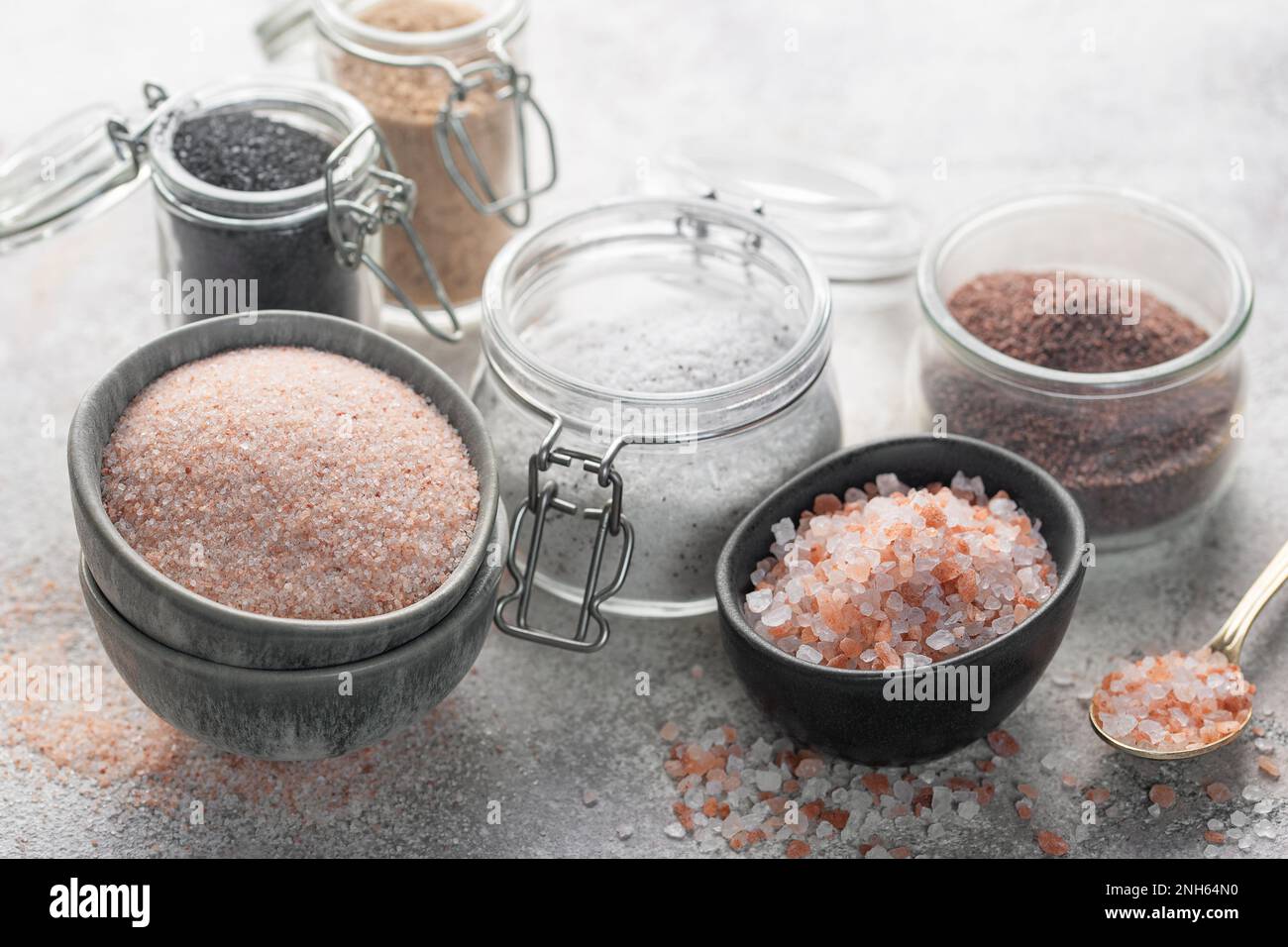 Assorted speciality salt, himalayan pink salt, italian black truffle ...