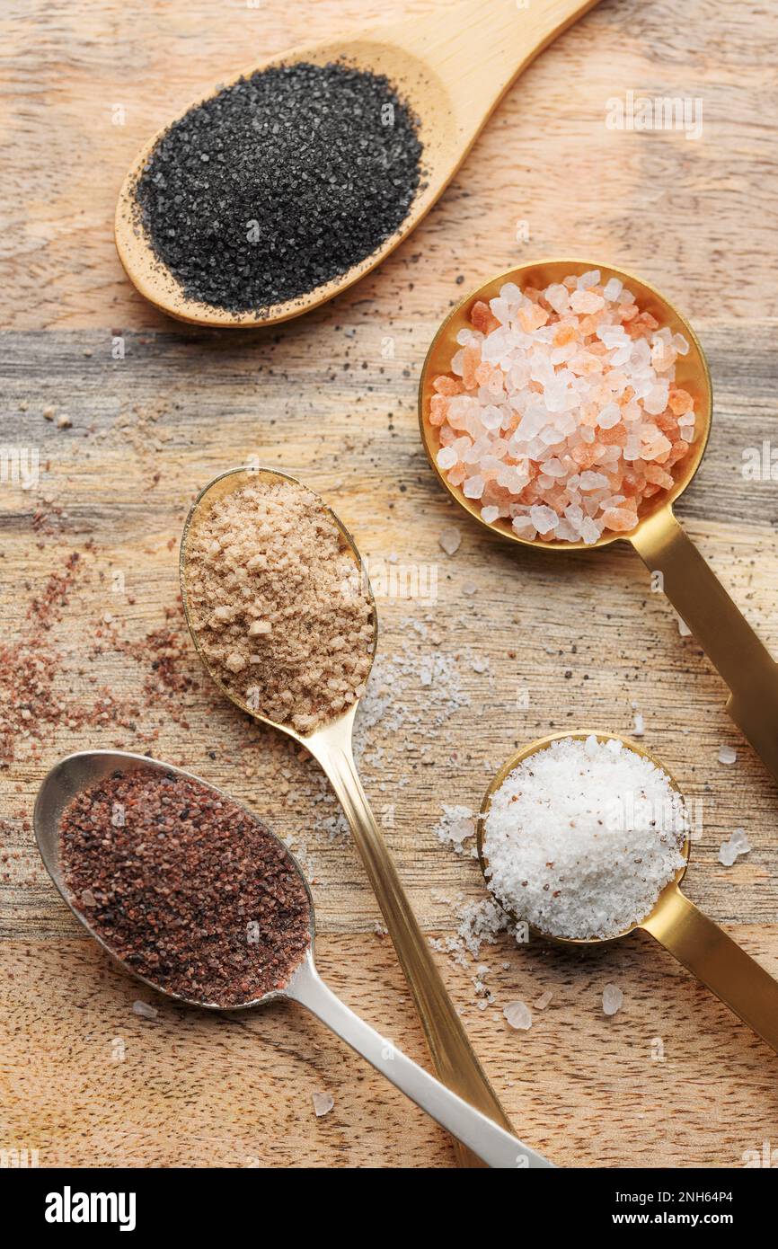 Assorted speciality salt, himalayan pink salt, italian black truffle ...