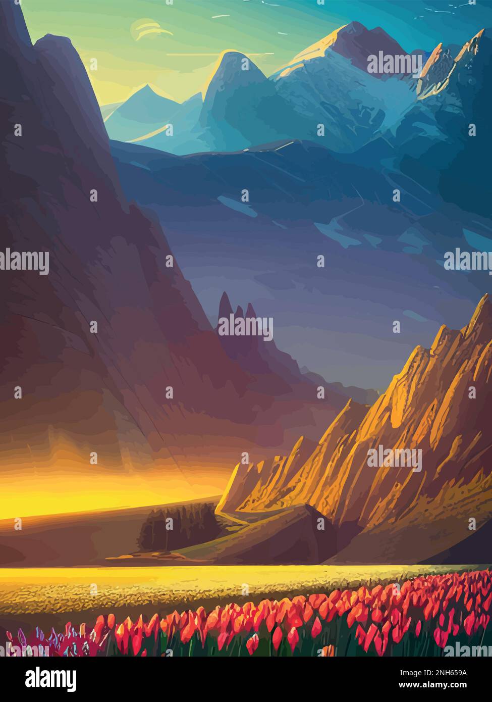 Canal canvas Stock Vector Images - Alamy