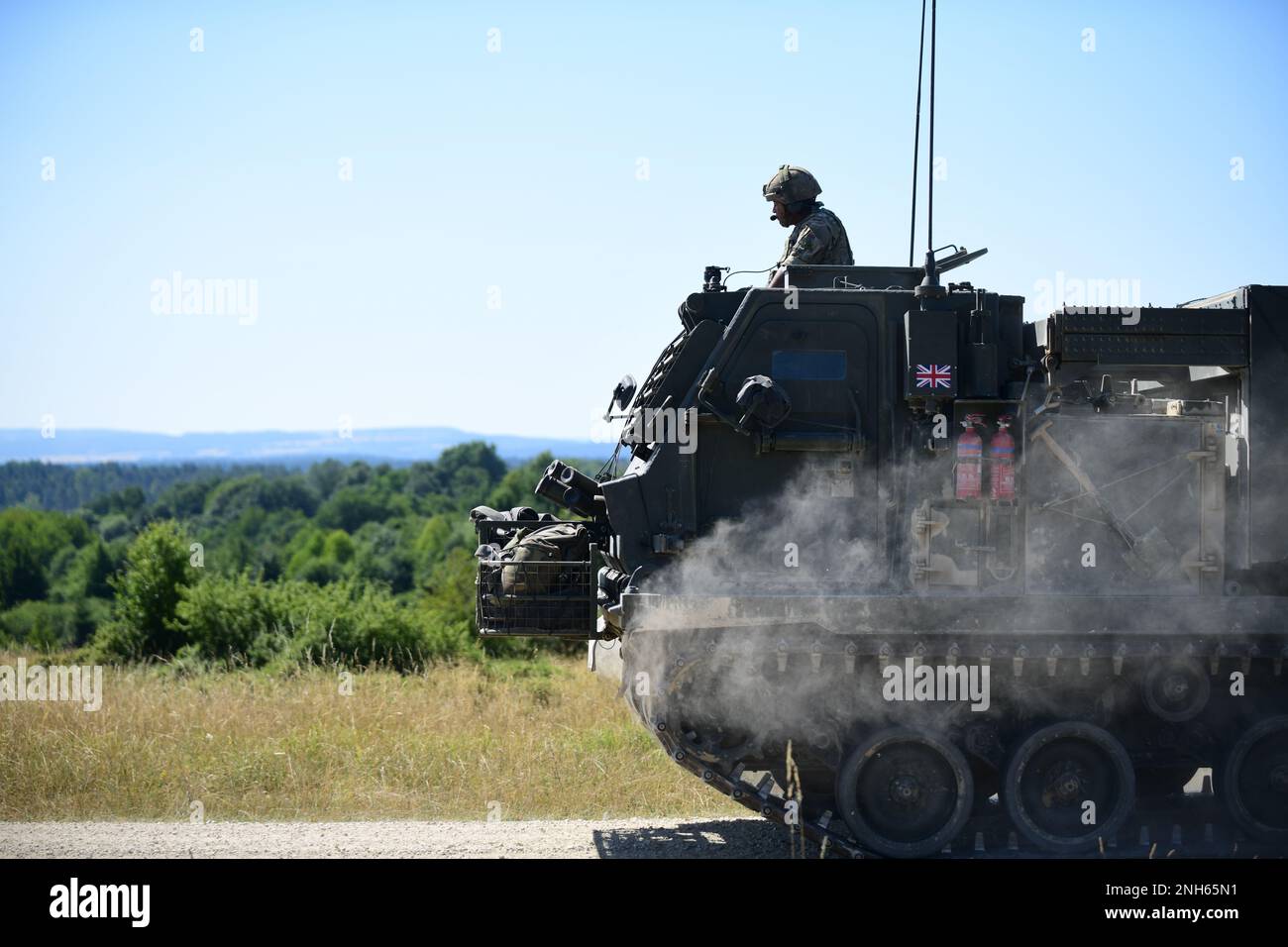 British Soldiers assigned to 26th Regiment Royal Artillery carry out a ...