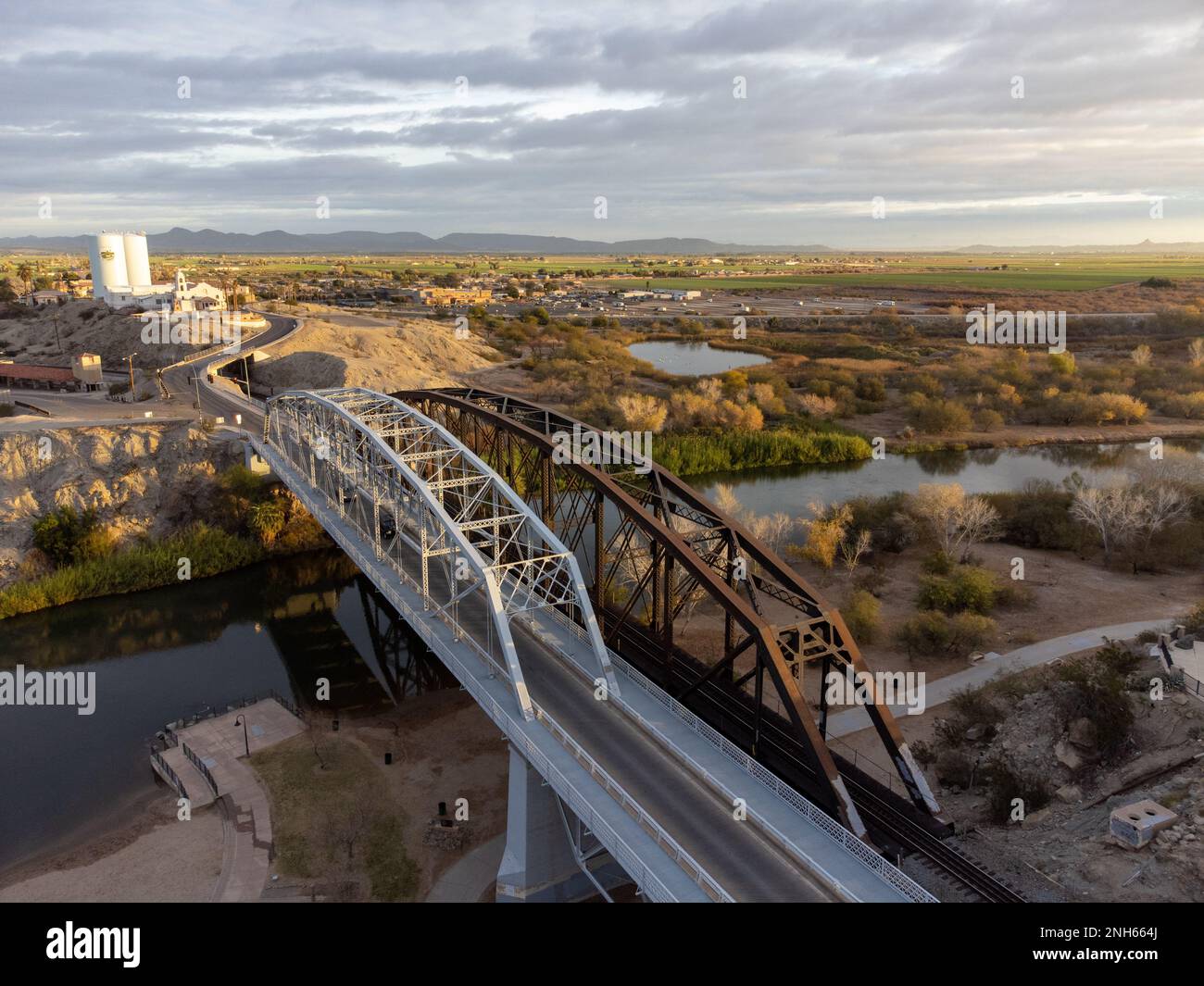 Ocean to Ocean Bridge in Yuma Az at sunrise Stock Photo - Alamy