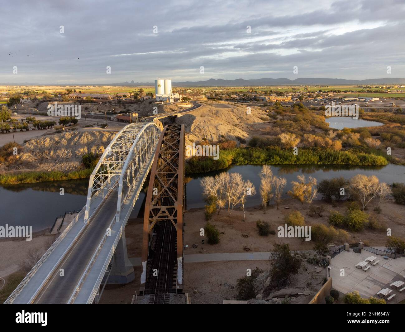 Ocean to Ocean Bridge in Yuma Az at sunrise Stock Photo - Alamy