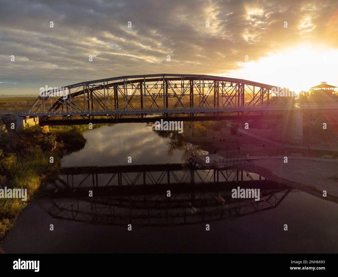 Ocean to Ocean Bridge in Yuma Az at sunrise Stock Photo - Alamy