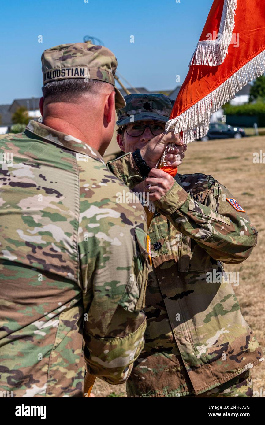 U.S. Army Col. Michael R. Kaloostian (left), 2d Theater Signal Brigade ...