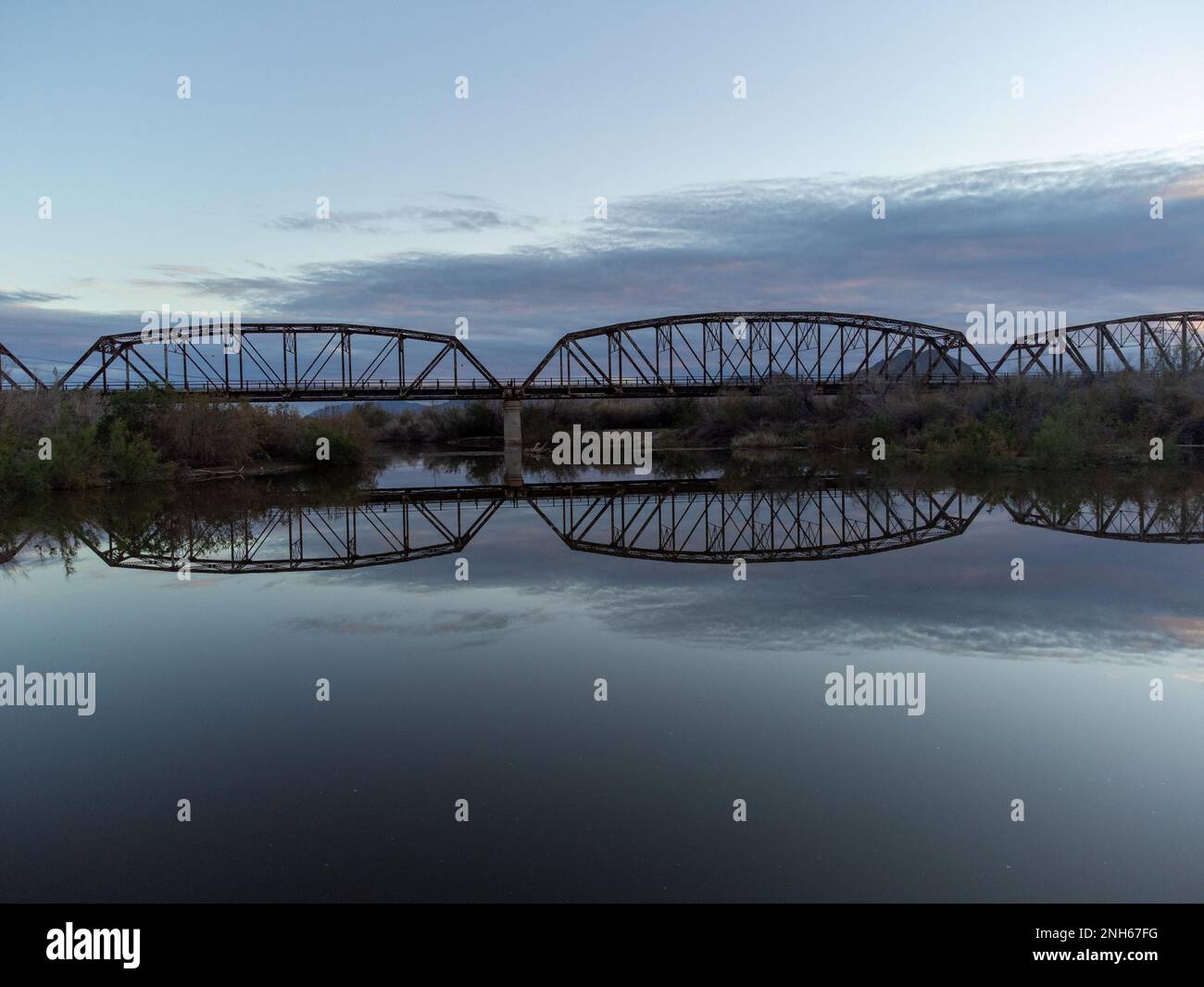 Gillespie Dam Bridge, Spanning Gila River Stock Photo - Alamy