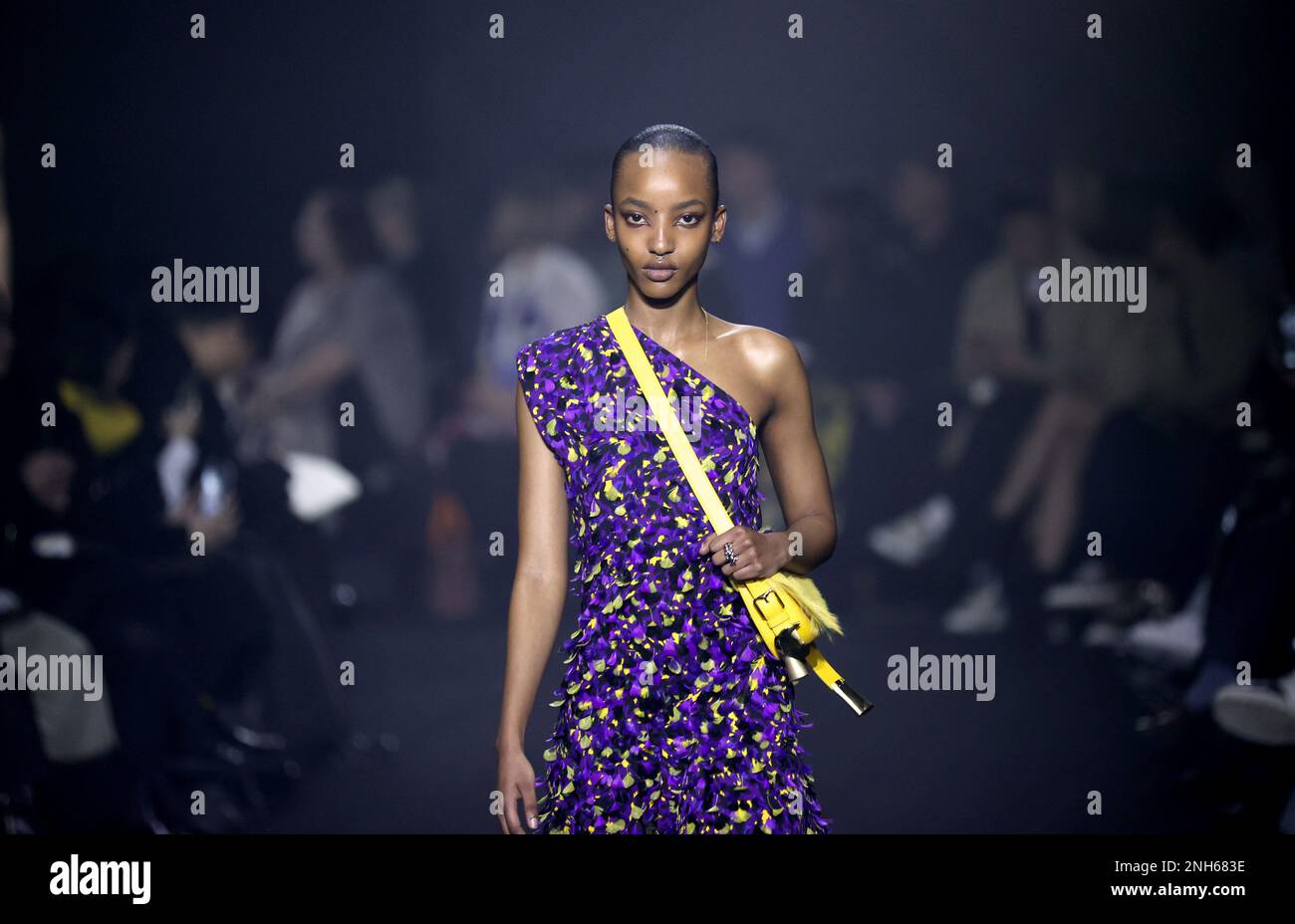 London, Britain. 20th Feb, 2023. A model presents a creation at the ...