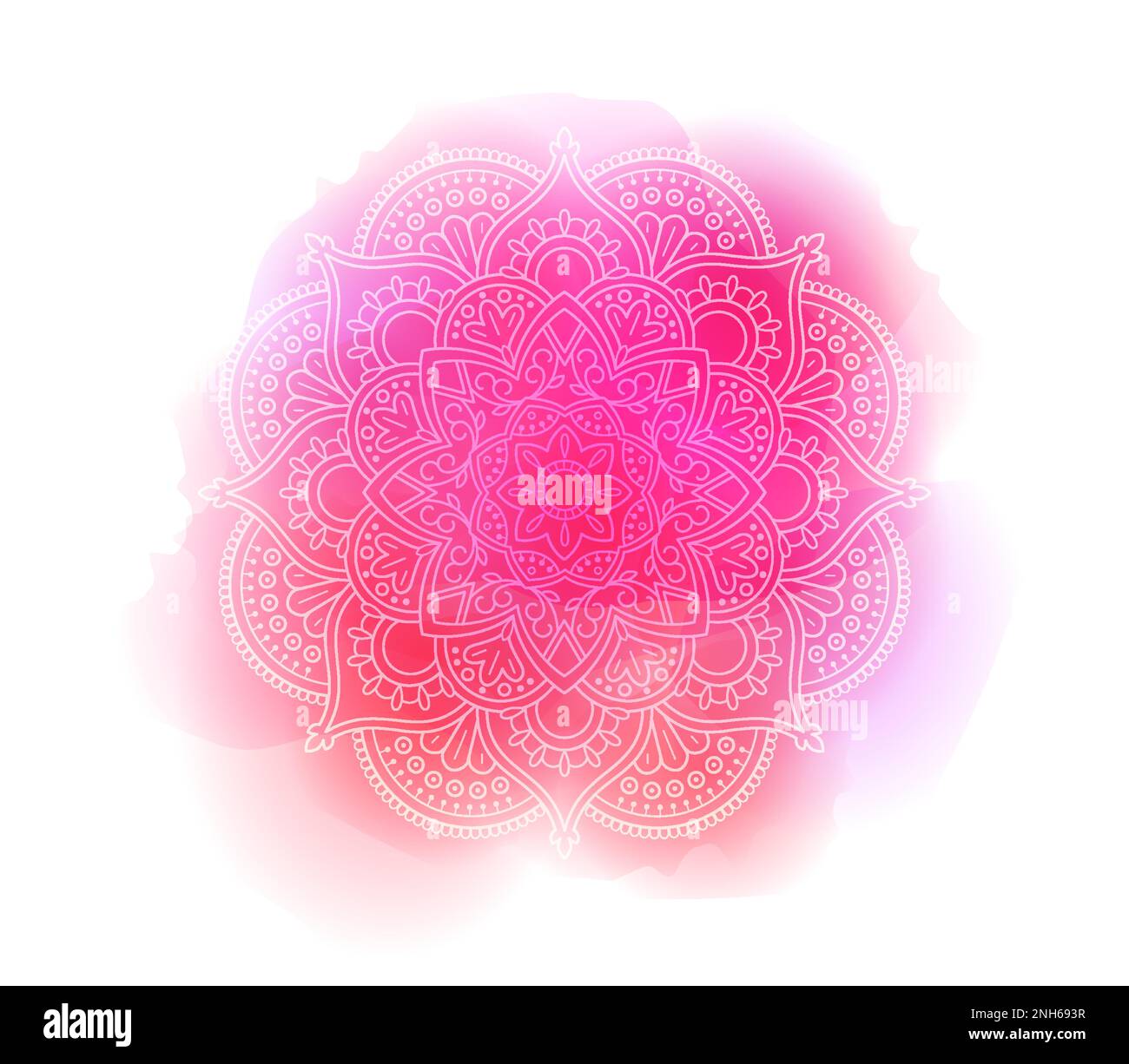 Round gradient mandala on watercolor trace background. Vector boho ...