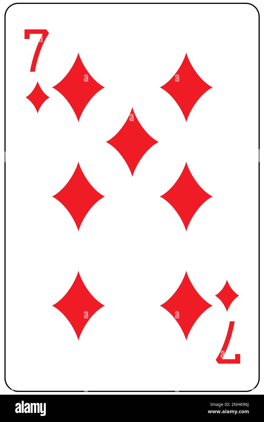 Seven of diamonds playing card Stock Photo - Alamy