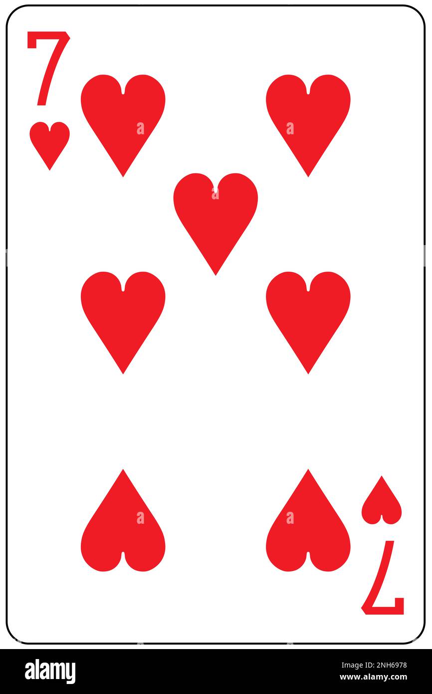 Seven of Hearts playing card Stock Photo - Alamy