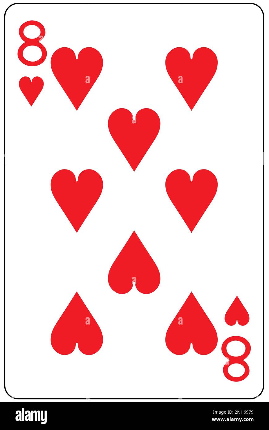 Eight of Hearts playing card Stock Photo - Alamy