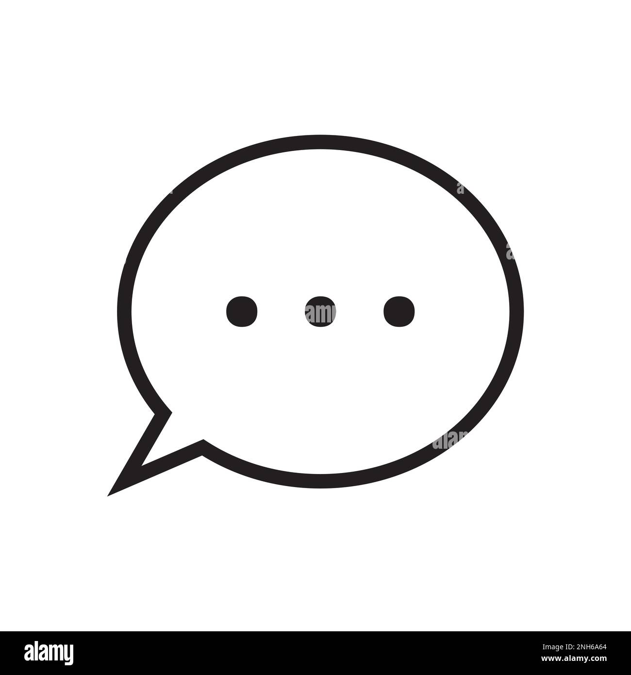 line icon dots chat bubble vector illustration on white background ...
