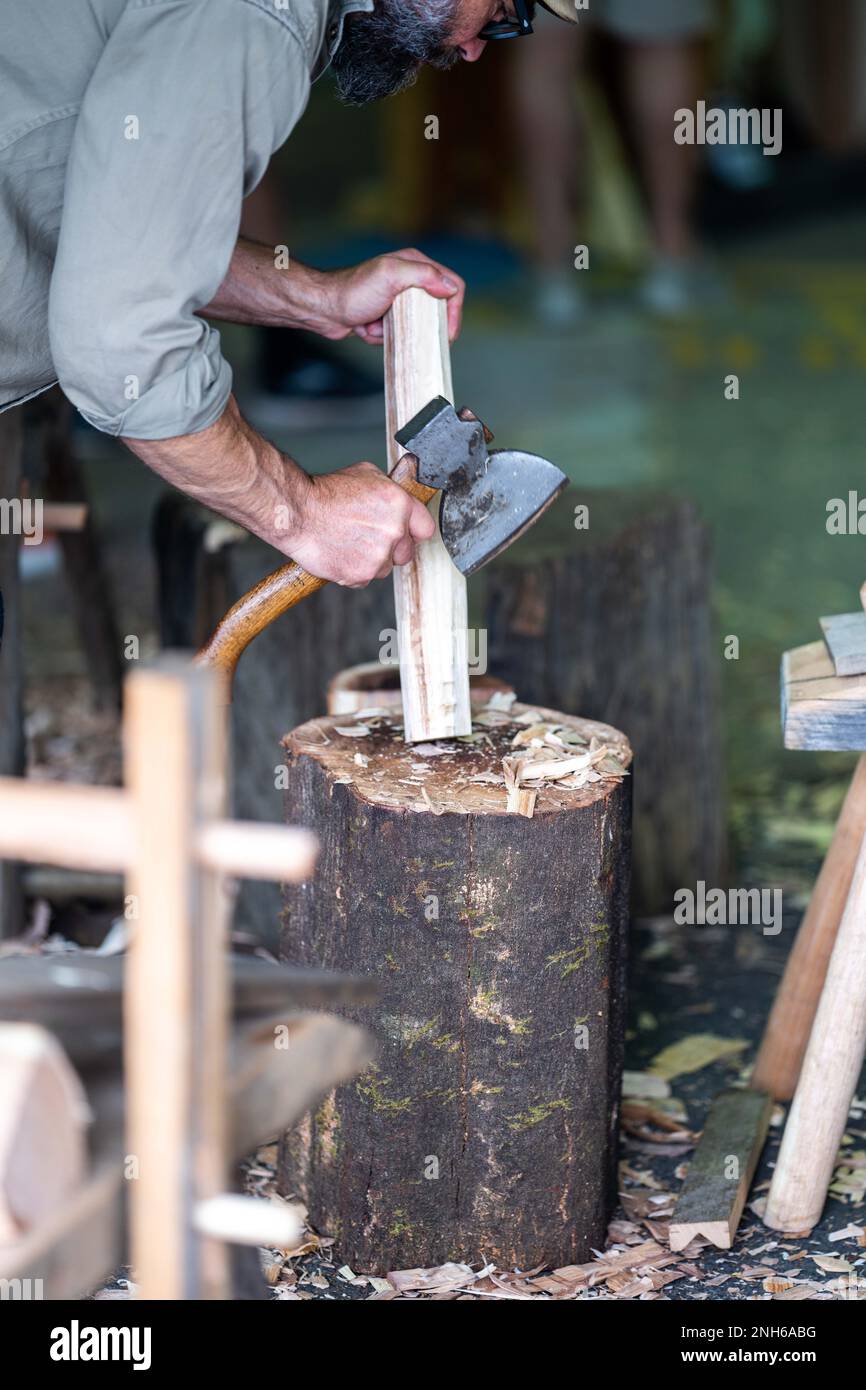 handcrafted woodwork builder, building a boat by hand out of huon pine ...