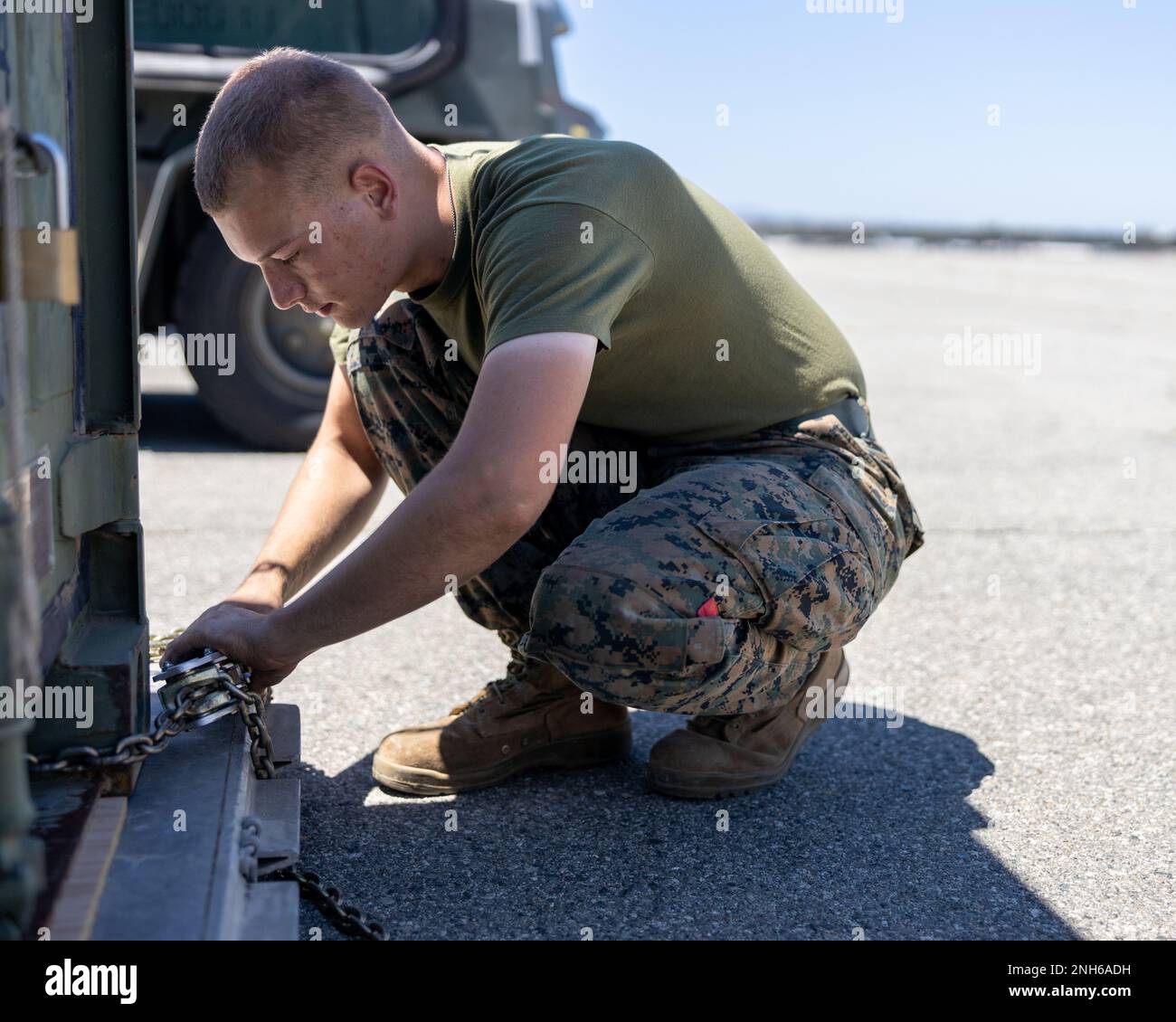 U.S. Marine Corps Private First Class Richard Tunison, a logistics ...