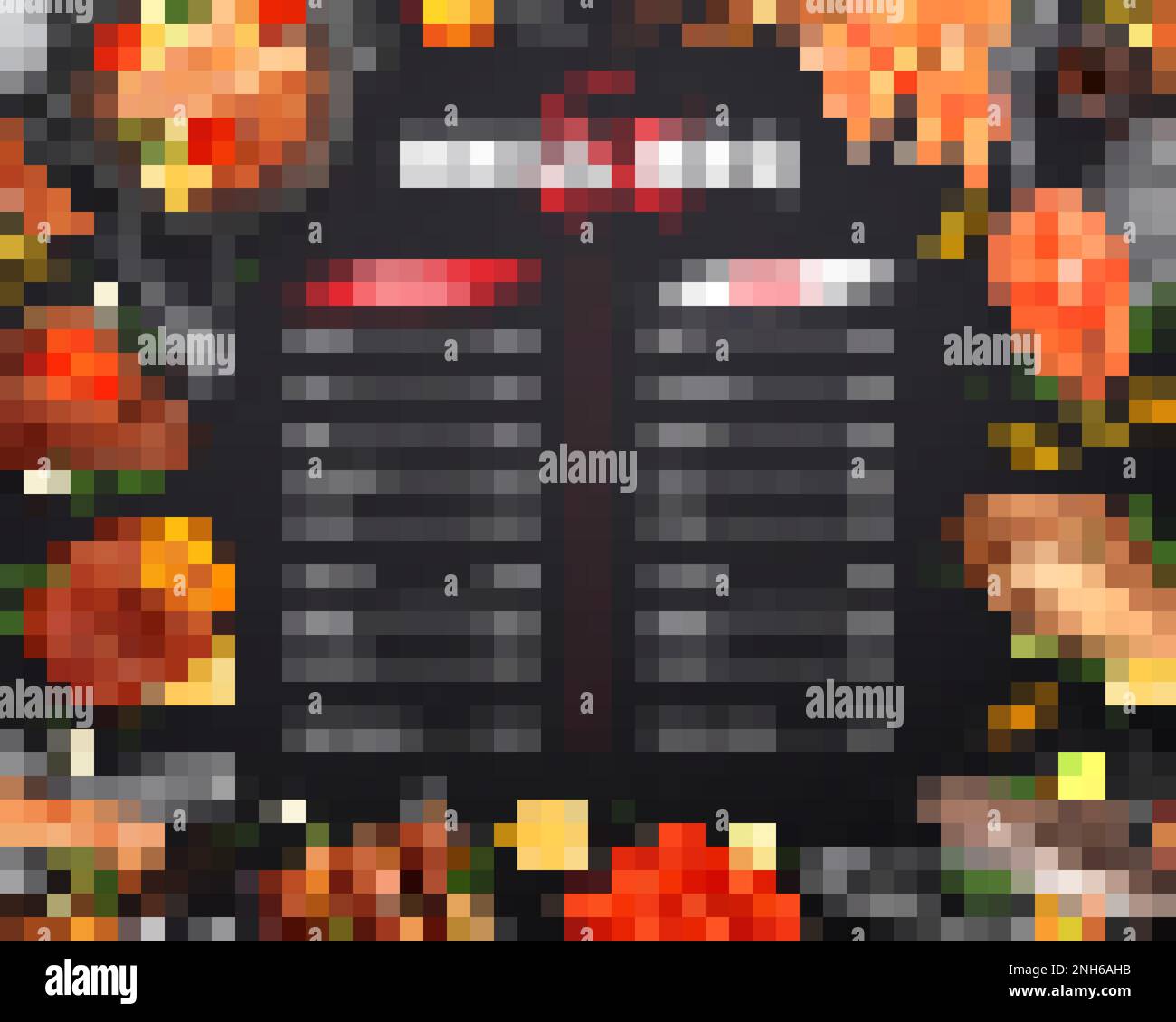 Bbq grill menu flat design with editable text surrounded by images of ...