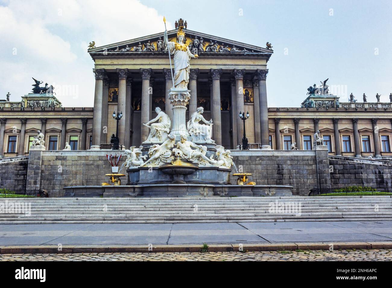 Statue of athena, outside the Austrian Parliament Building in Vienna ...