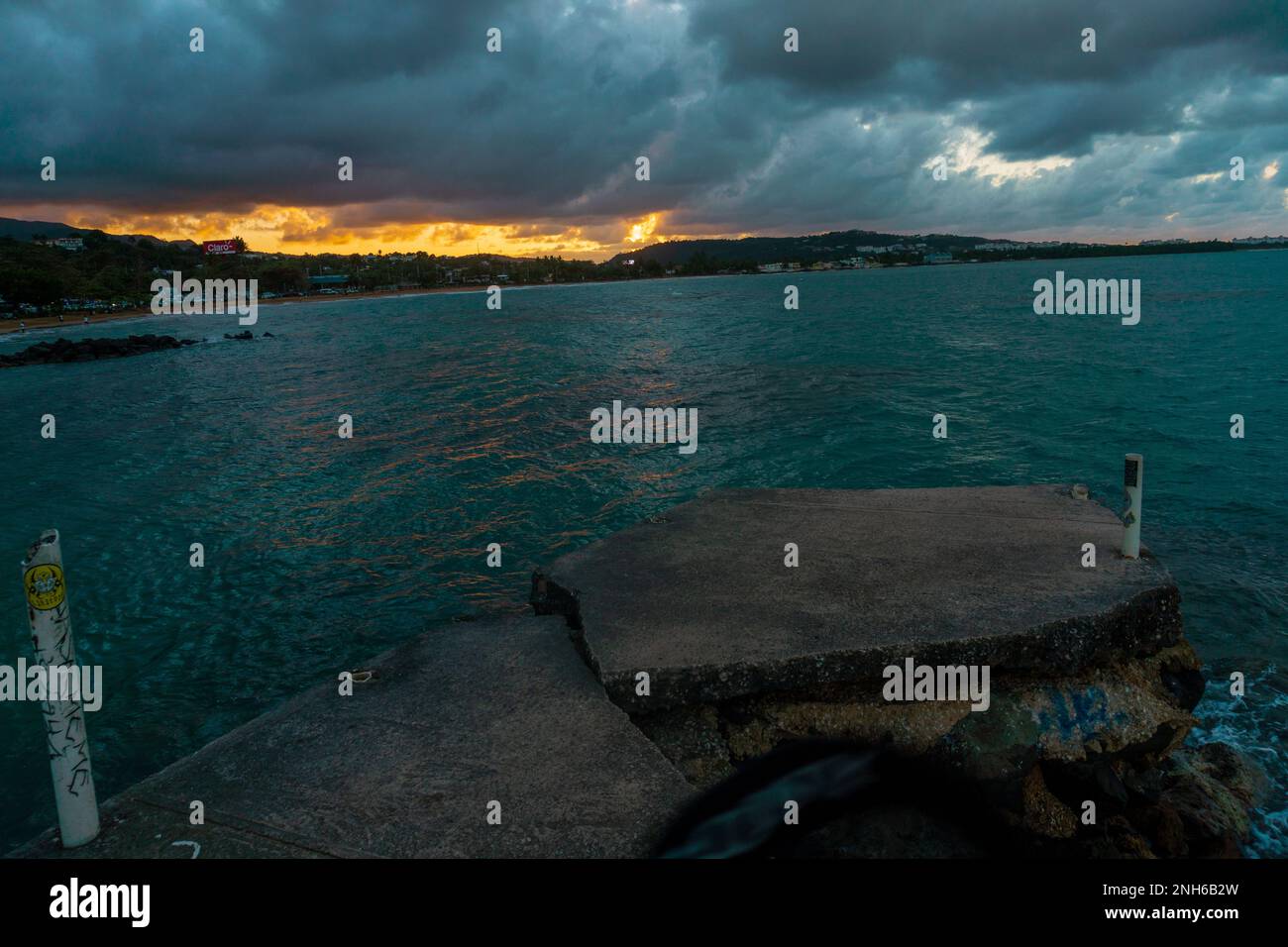 Sunset in Luquillo beach Puerto Rico Stock Photo - Alamy