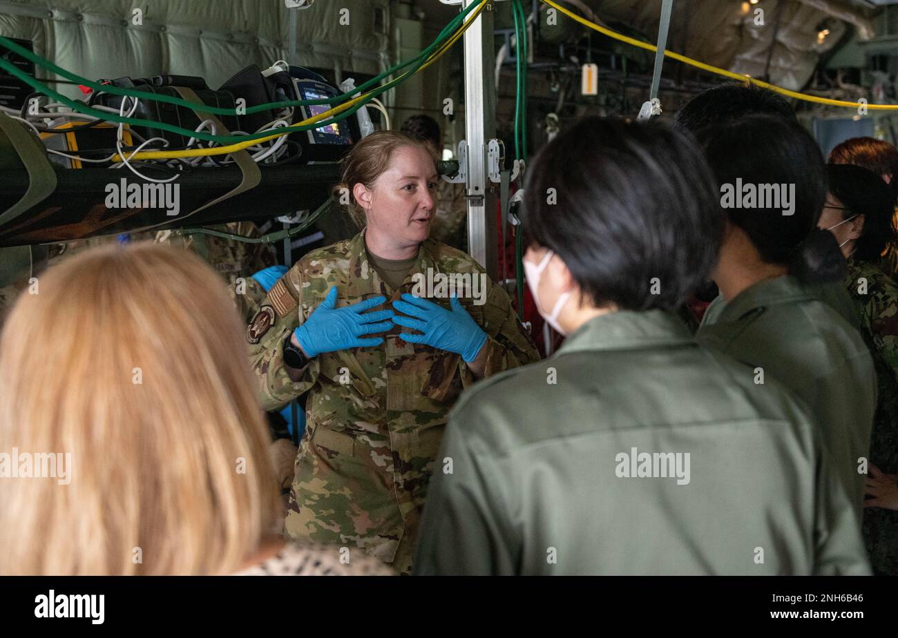 Maj. Emily Jarding, 18th Aeromedical Evacuation Squadron flight nurse ...