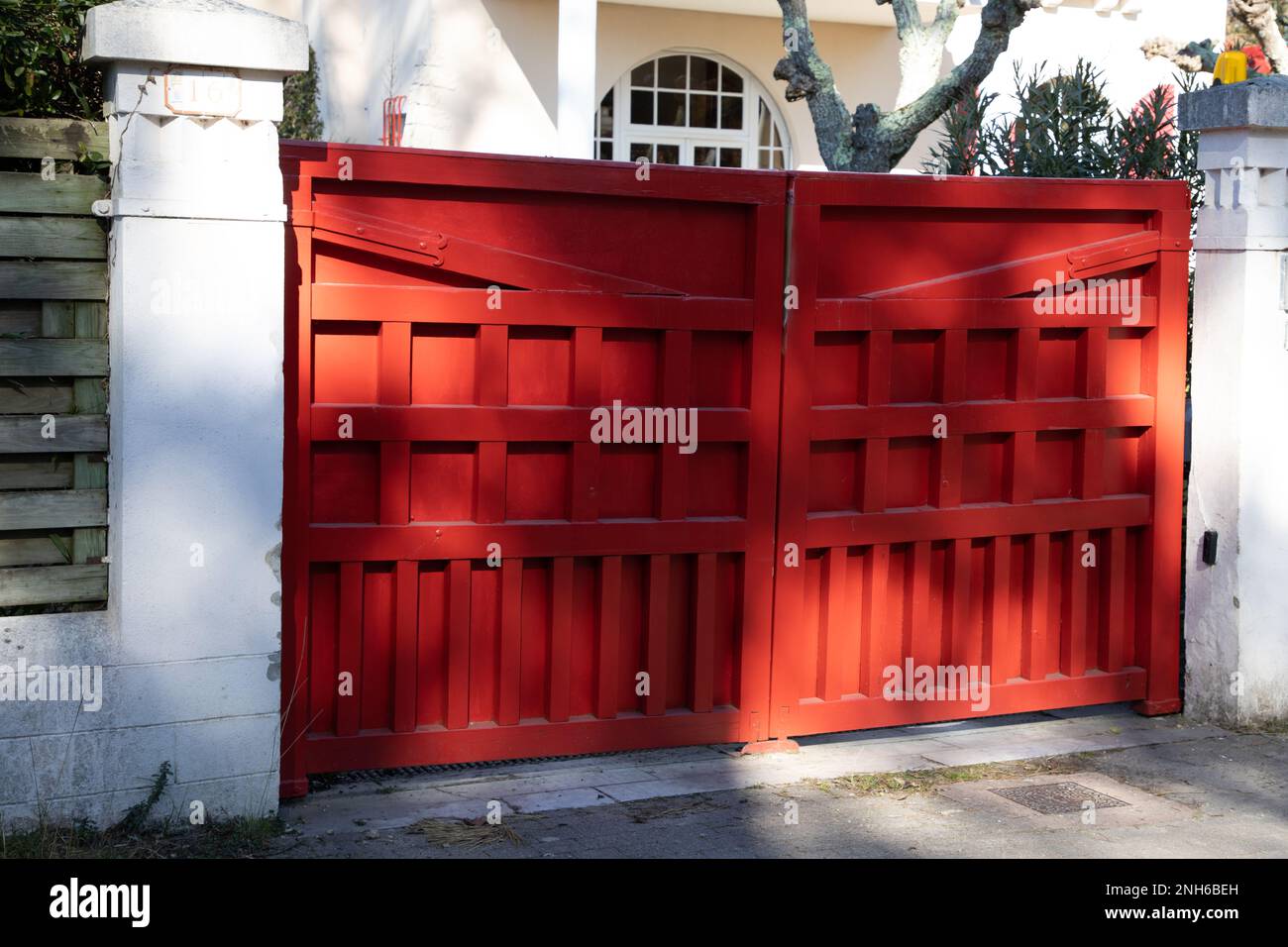 entry red vintage basque classic house portal door of locale house ...
