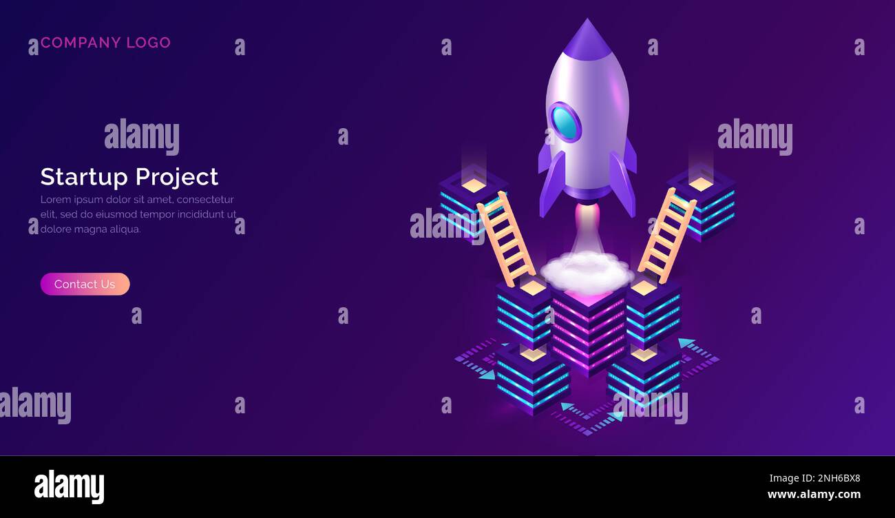 Business start up, innovation infrastructure and support isometric ...