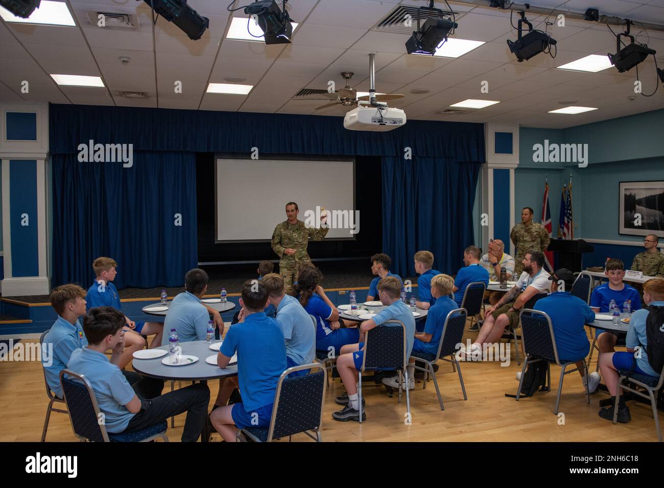 U.S. Air Force Maj. Daniel Merkh, 423d Security Forces Squadron commander, shares the meaning of ...