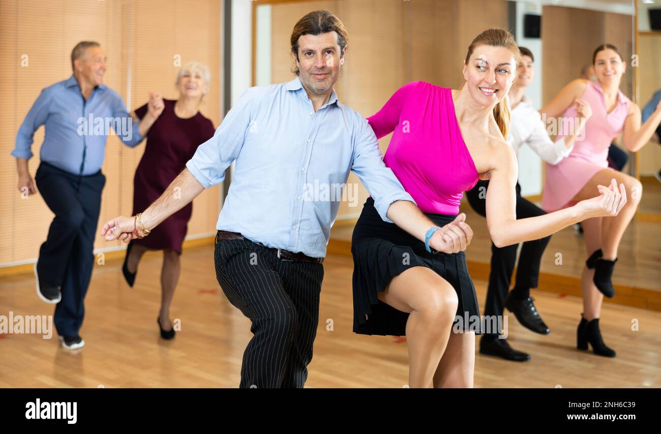 Ballroom dancers practice salsa dance hi-res stock photography and ...