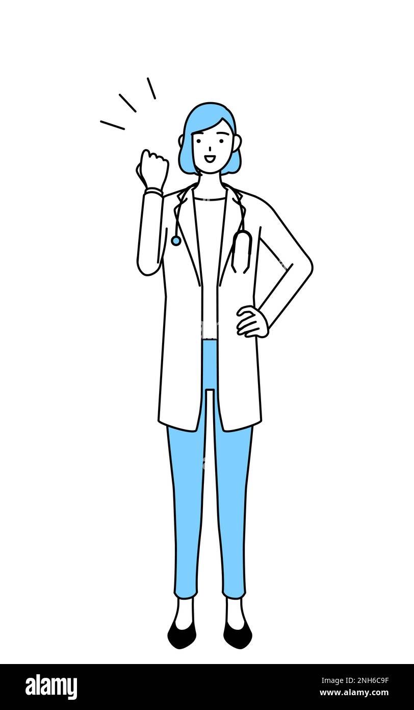 A woman doctor in white coat posing with guts Stock Photo - Alamy