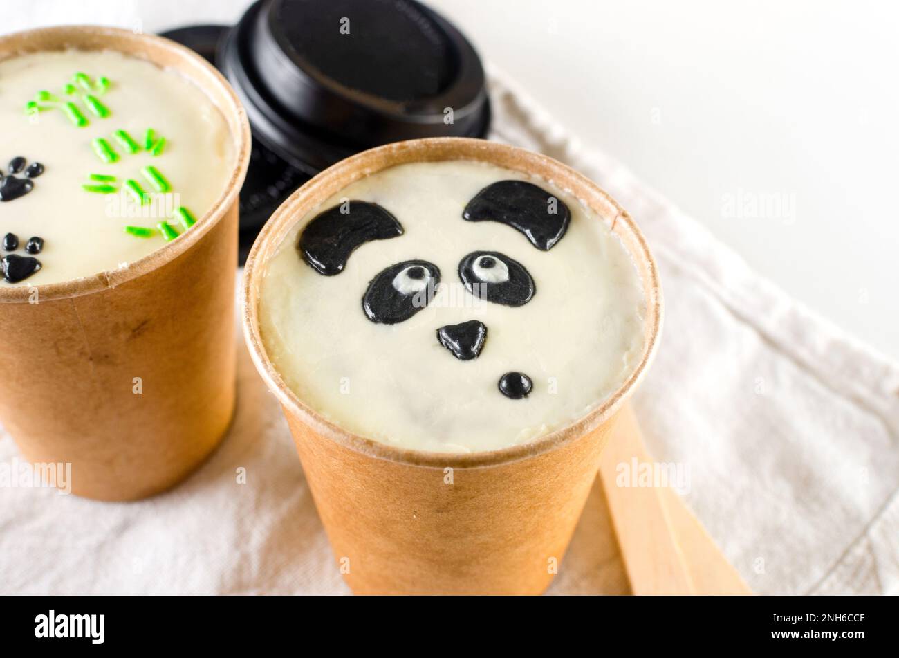 Idea trend dessert, homemade mini cake in disposable coffee cups, new ...