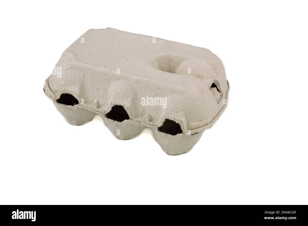 recycling egg box empty in carton in white background Stock Photo - Alamy
